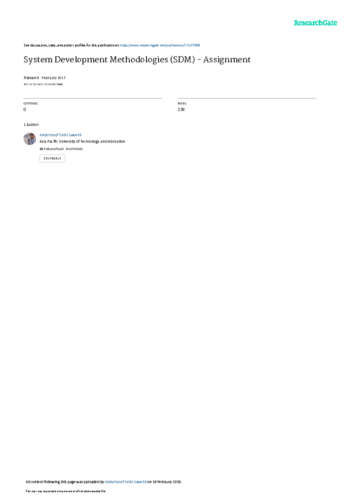 SDM Assignment updated TP - See discussions, stats, and author profiles ...
