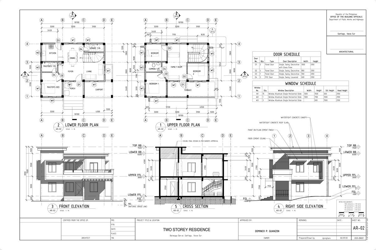 AR 02 Floor PLAN ELEV Drwdw SKED - A A B B C C D D E E 1 2 3 4 10700 3200 3200 3100 8000 2800 ...