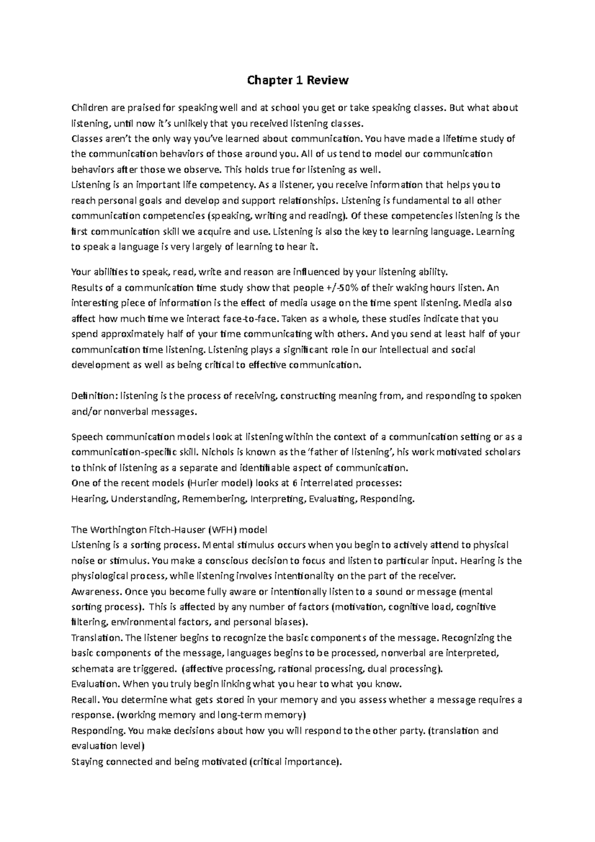 Review of Chapter 1 and 2 - Chapter 1 Review Children are praised for ...