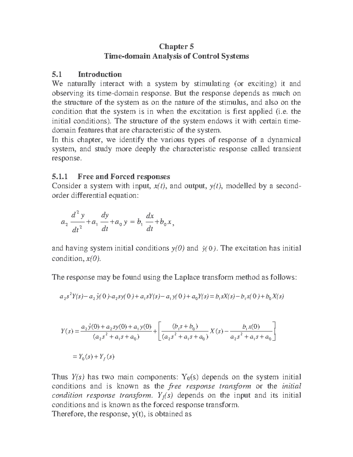 Moodle 5 - Time-domain Analysis of Control Systems - Chapter 5 Time ...