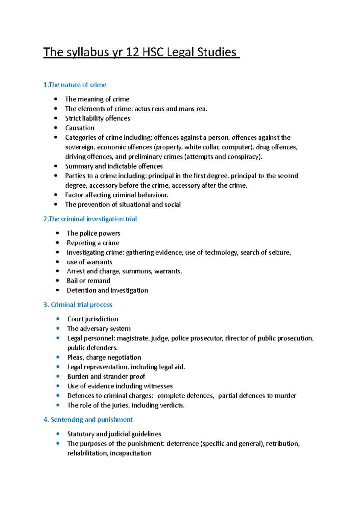 Legal studies year 12 syllabus - The syllabus yr 12 HSC Legal Studies 1 ...