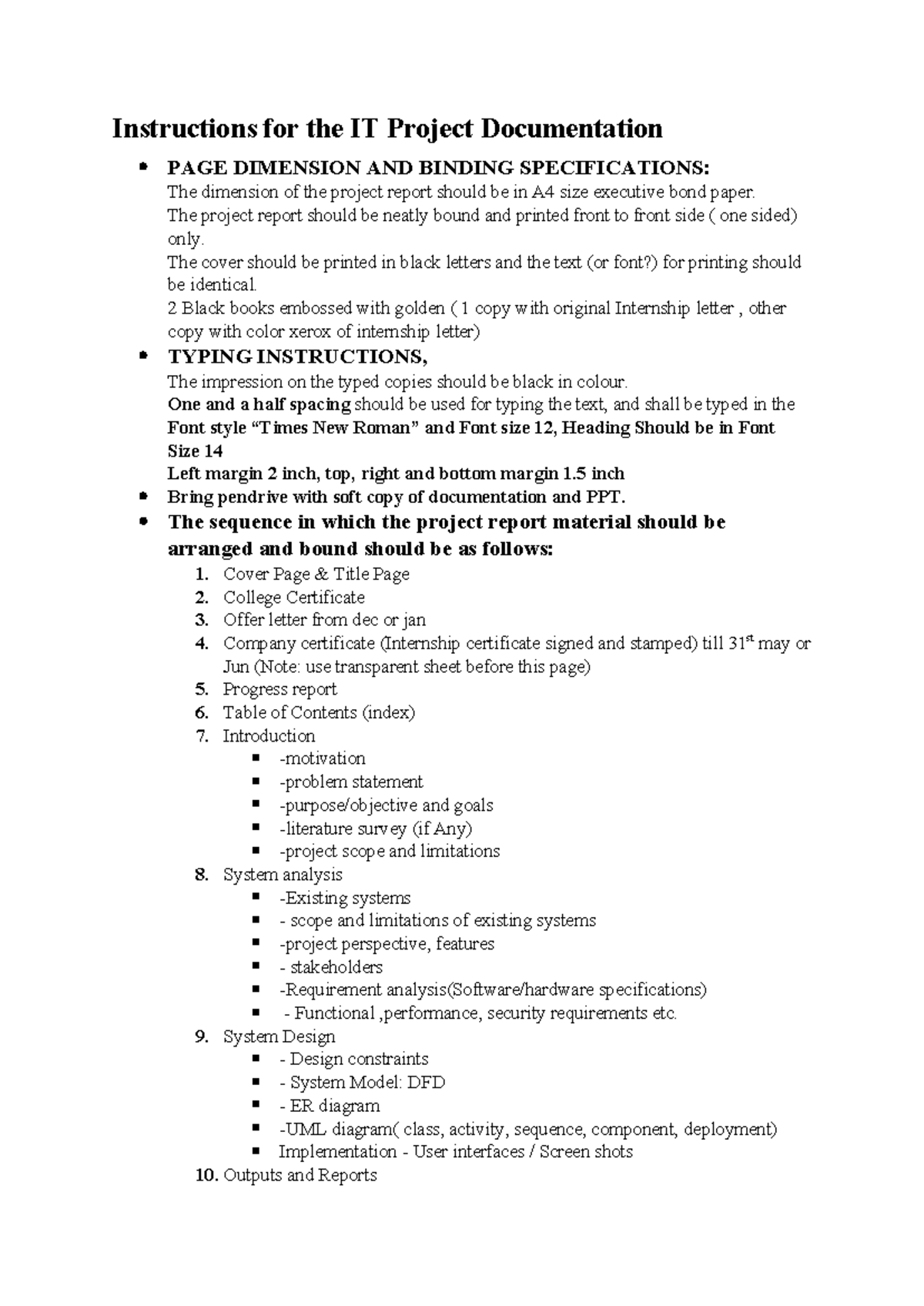 Instructions for IT Project Documentation - Instructions for the IT ...