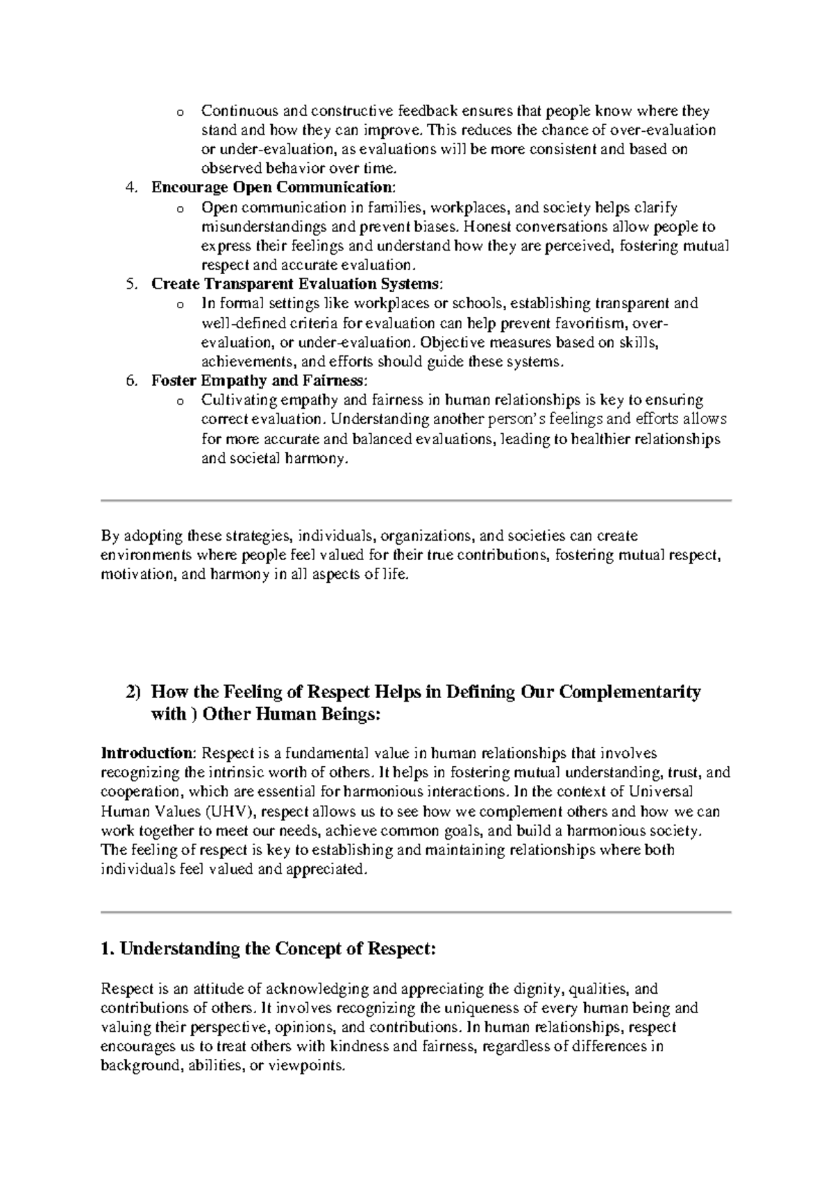 UHV-3 - UHV - o Continuous and constructive feedback ensures that ...