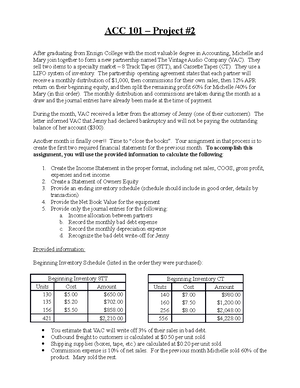 Paper A - acc assignment - Numbers are in millions of US dollars ...