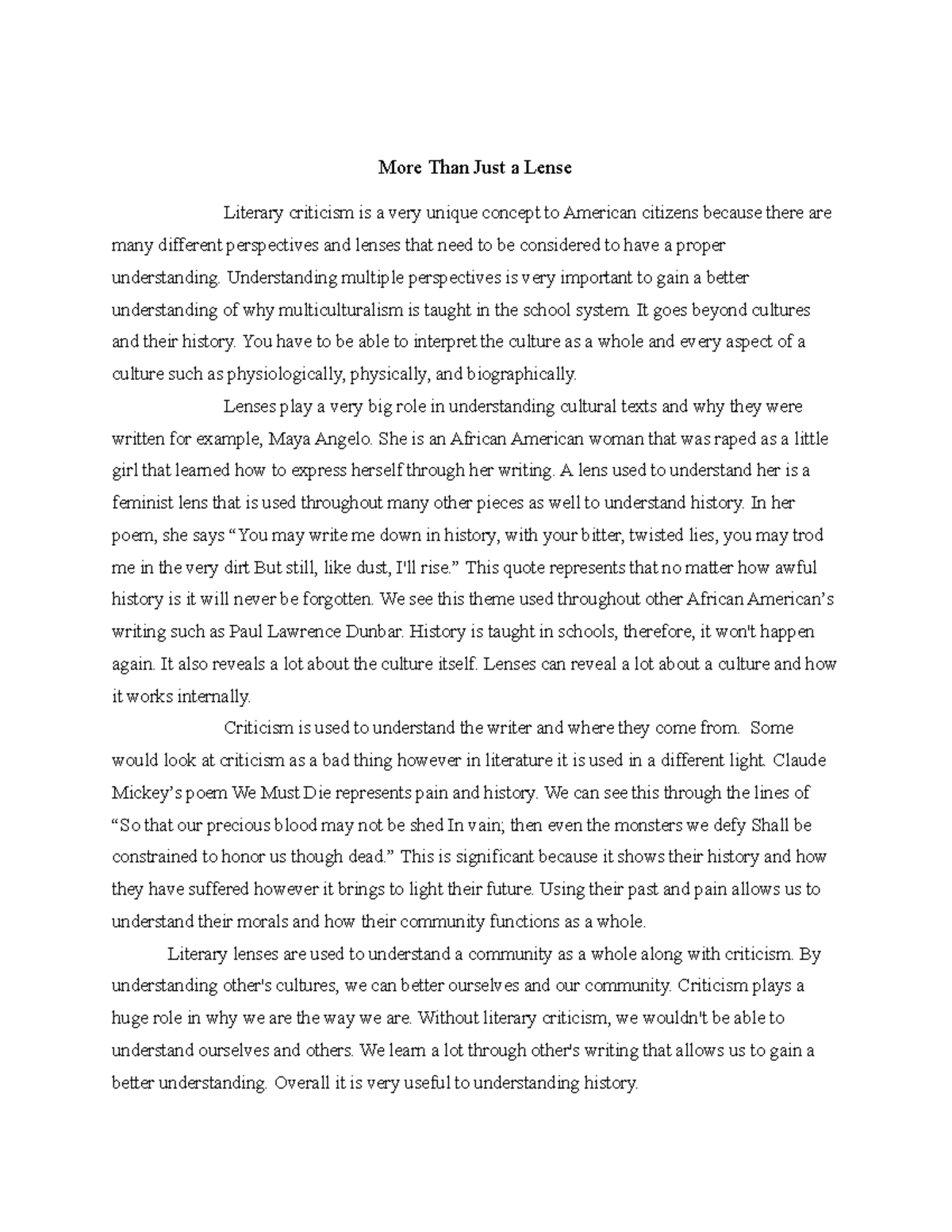 AA Lit - literature criticism essay and whats wrong with it - More Than ...