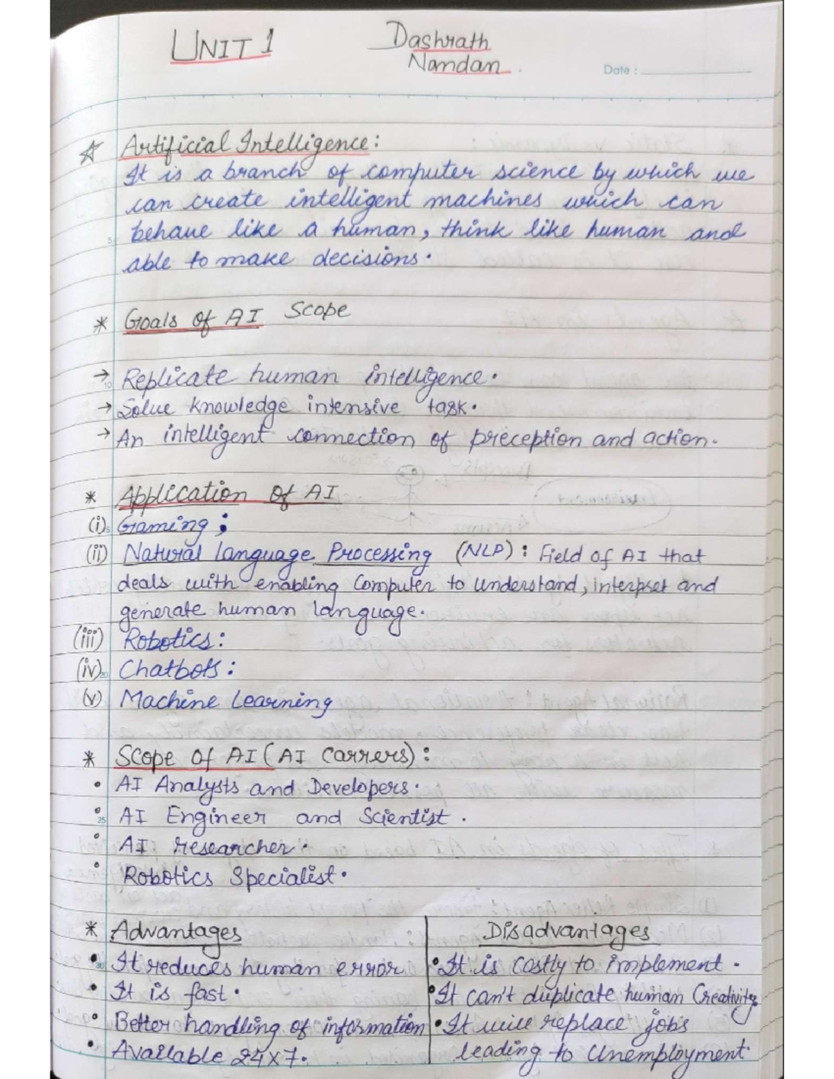 AIML Complete Notes - MATERIAL - Bachelors of Engineering - Computer ...