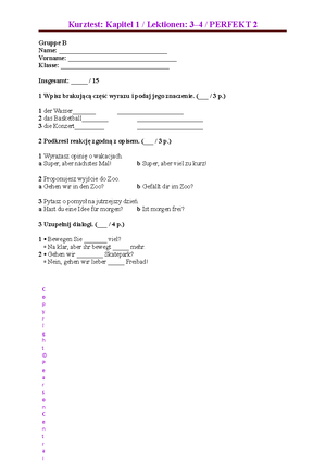 Język niemiecki - Zakres podstawowy - Klasa: 1 - Liceum ogólnokształcące - Studocu