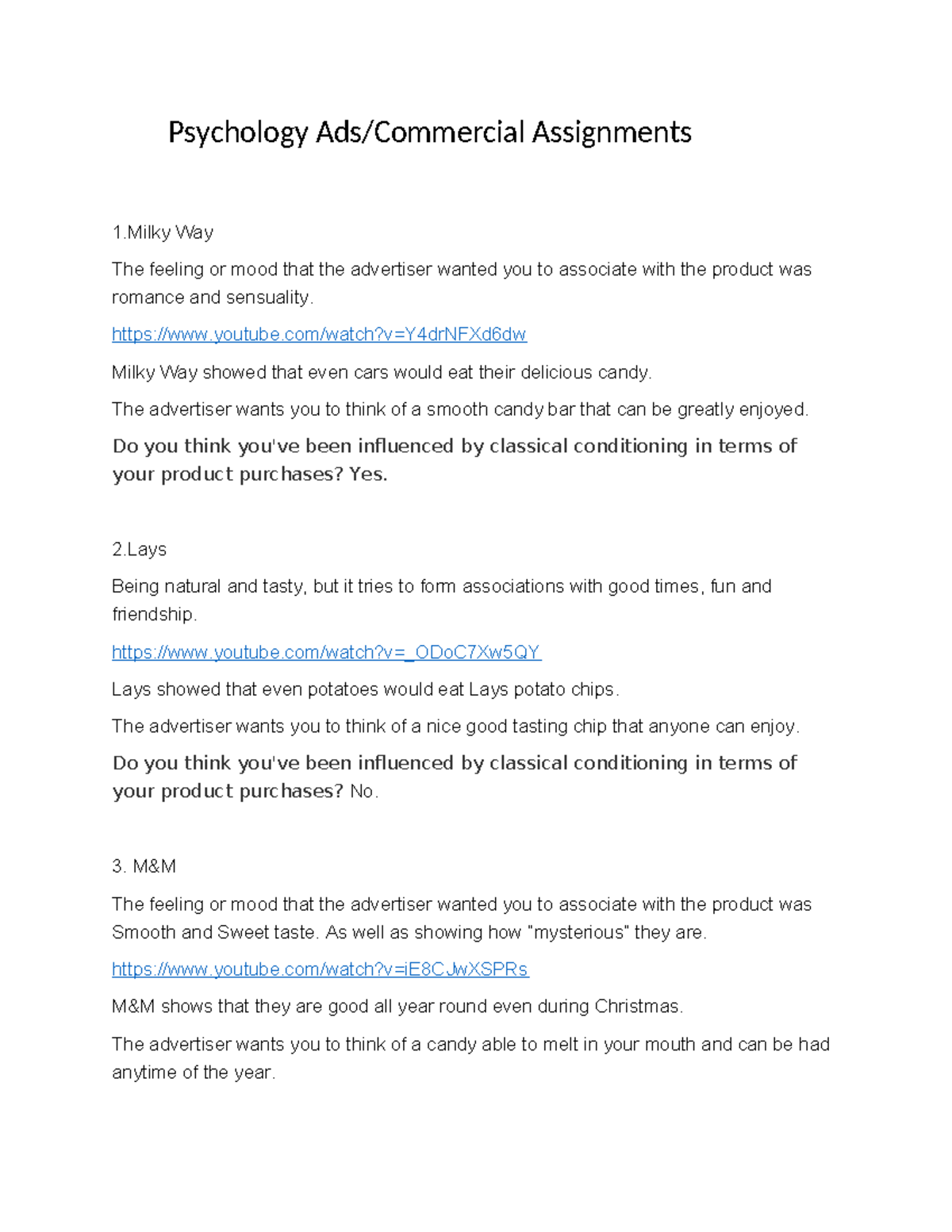 Psychology Ads - Assignment for college psych - Psychology Ads ...