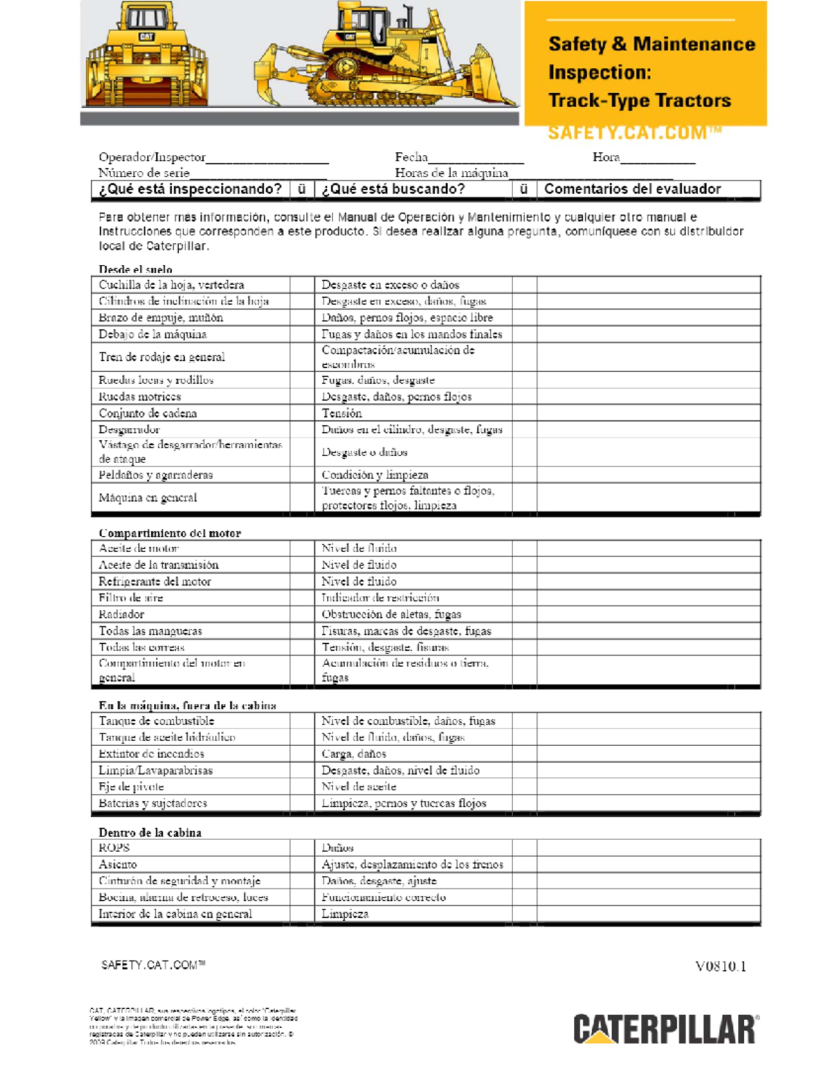 Check list tractor - Mecánica - Studocu