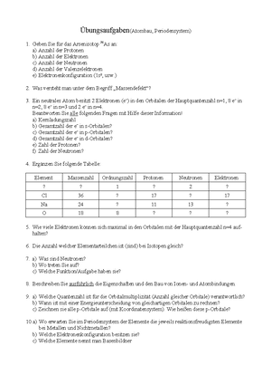 Aufgaben Konzentrationen - Übungsaufgaben zum Themenkreis ...