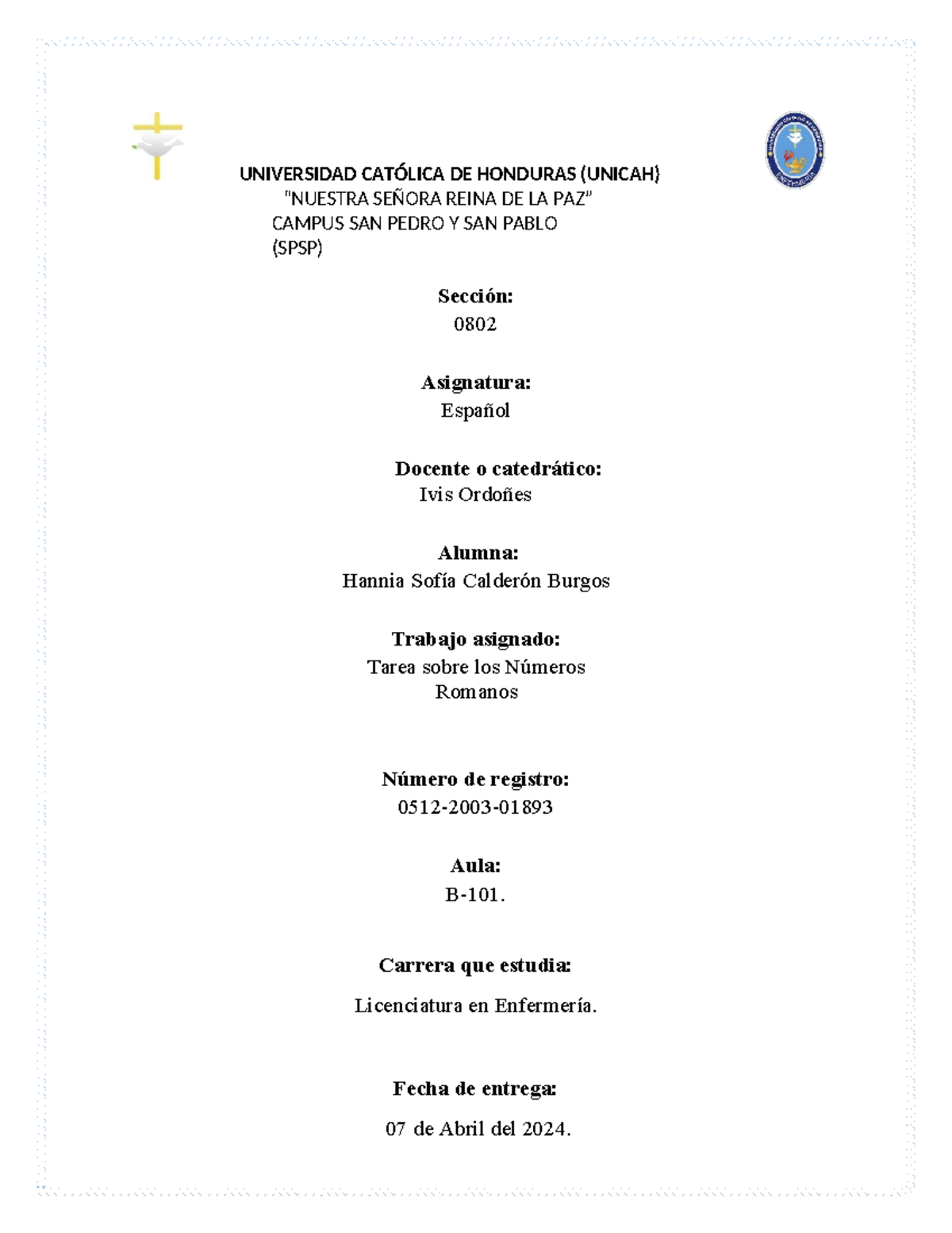 Portada de español - Español - UNIVERSIDAD CATÓLICA DE HONDURAS (UNICAH ...