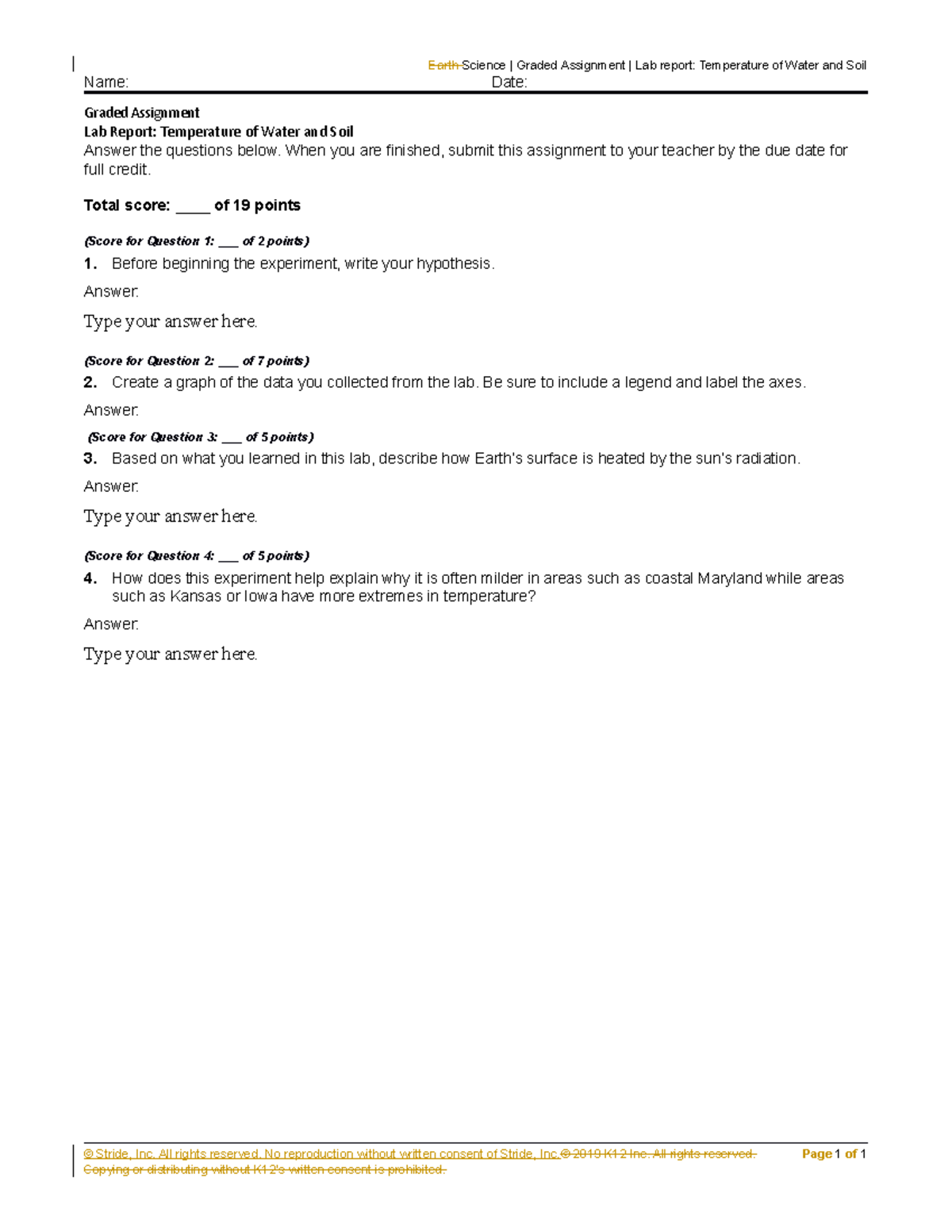 8386266 - History - Earth Science | Graded Assignment | Lab report ...