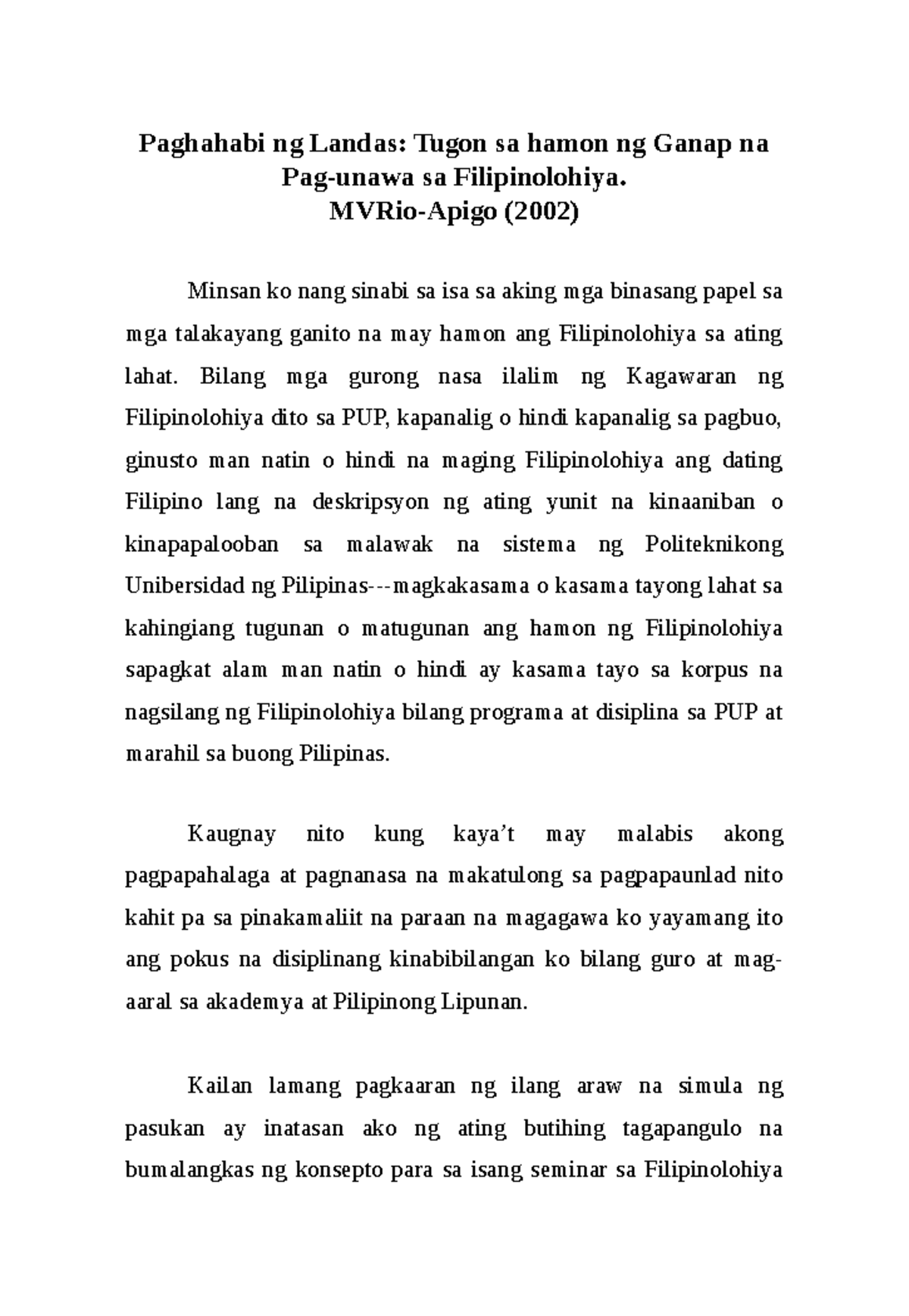 Paghahabi ng Landas MVRio Apigo - Fusion of Cuisines and Food Plating ...