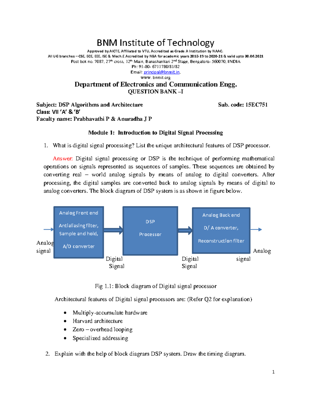 Digital Module 1 Bnm Institute Of Technology Approved By Aicte Affiliated To Vtu Accredited 