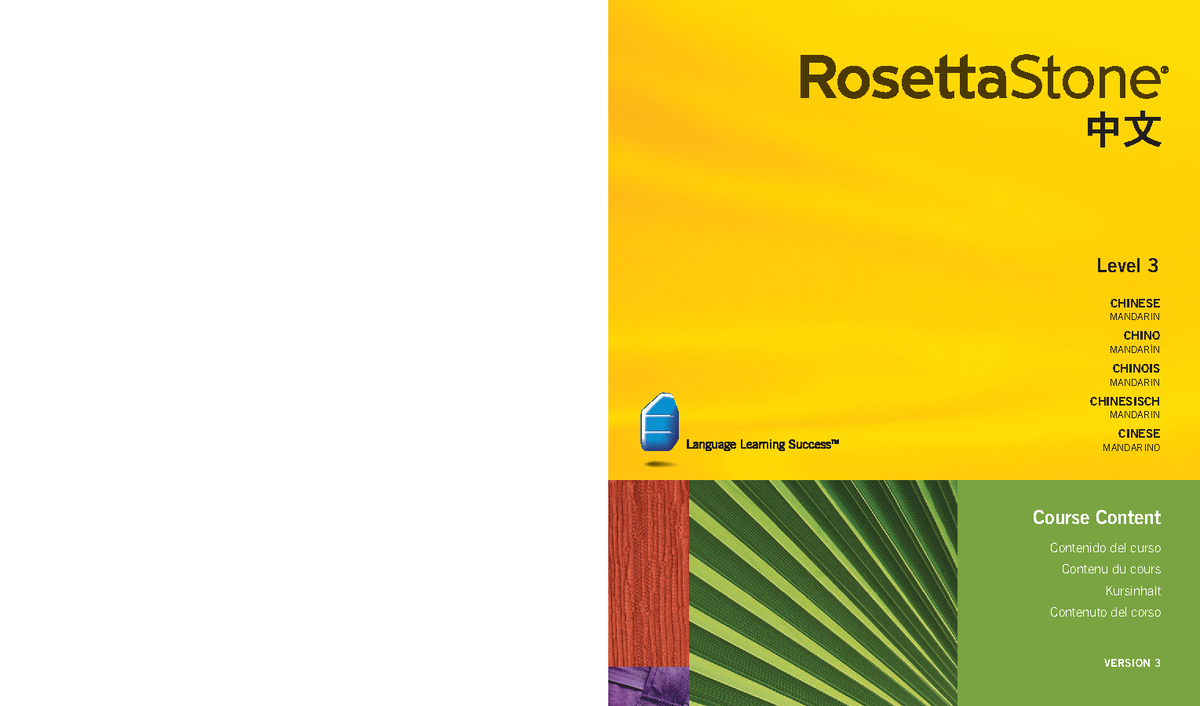 (Rosetta stone language library.) - Rosetta Stone. Chinese, Mandarin. Level 3. 3-Rosetta Stone ...