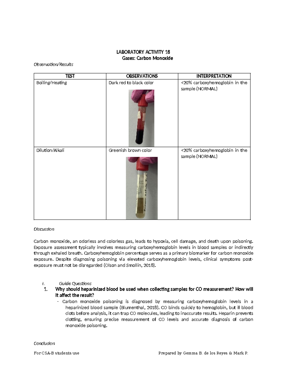 Act CO - lab activity - For CSA-B students use only. Prepared by Gemma ...