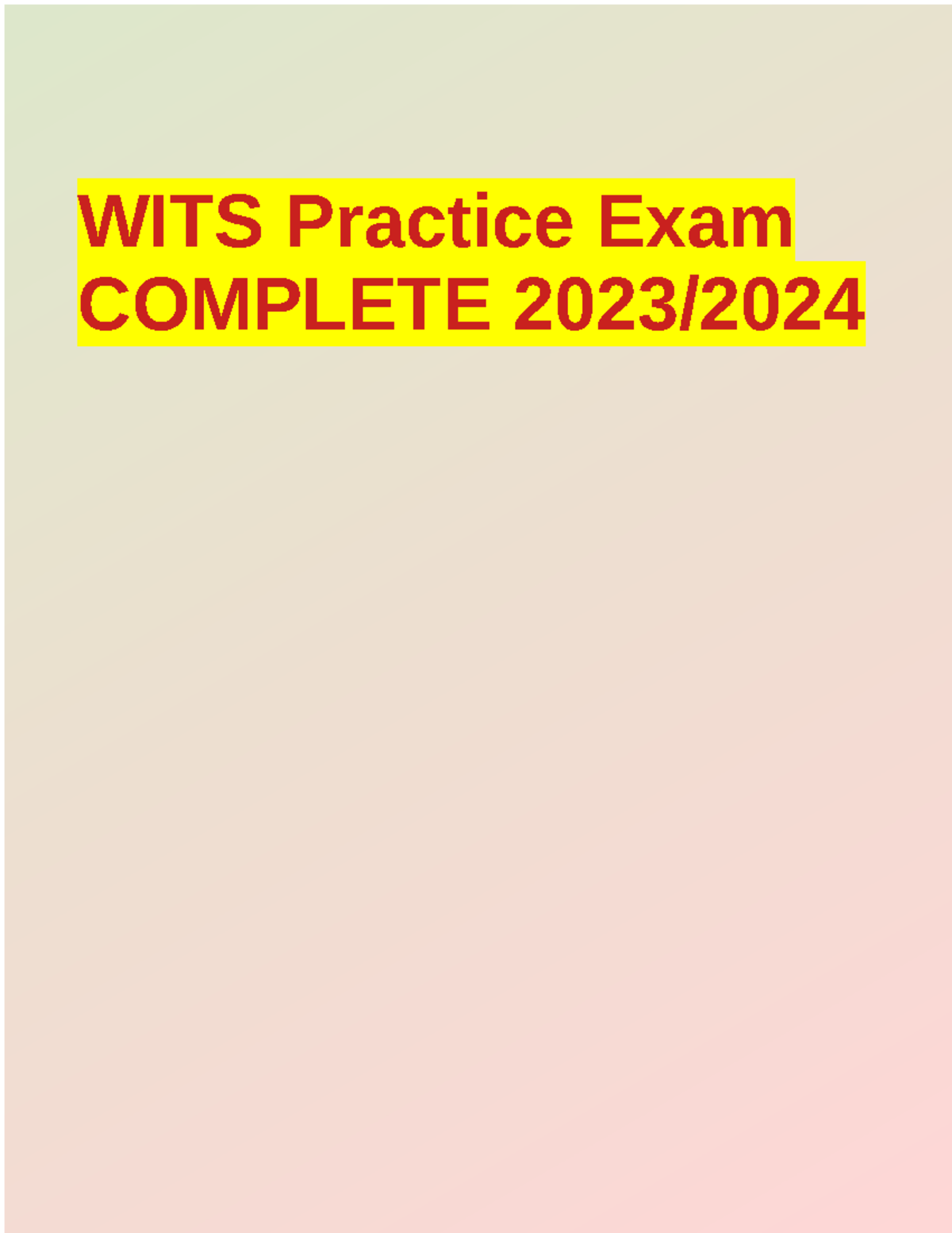 Wits exam - Wits exam - COMPLETE 2023/ During the initial consultation ...