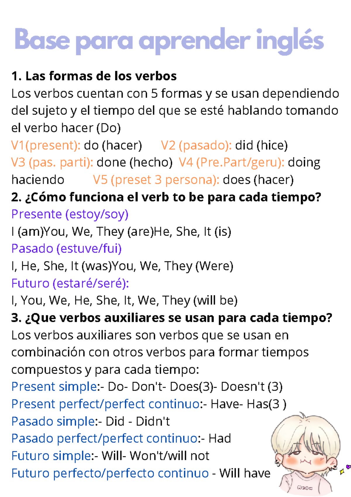 Base para aprender inglés - Base para aprender inglés Las formas de los ...