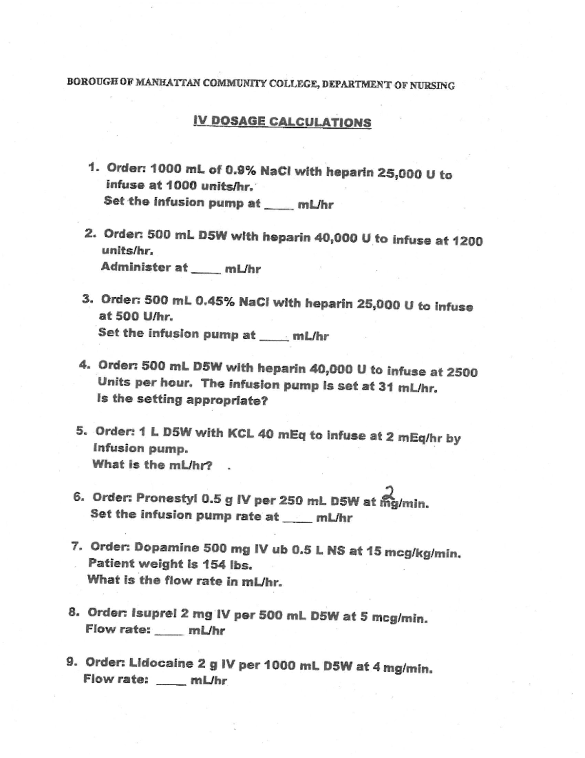 Practice Problems for Math Workshop 2 2 - NUR 112 - Studocu