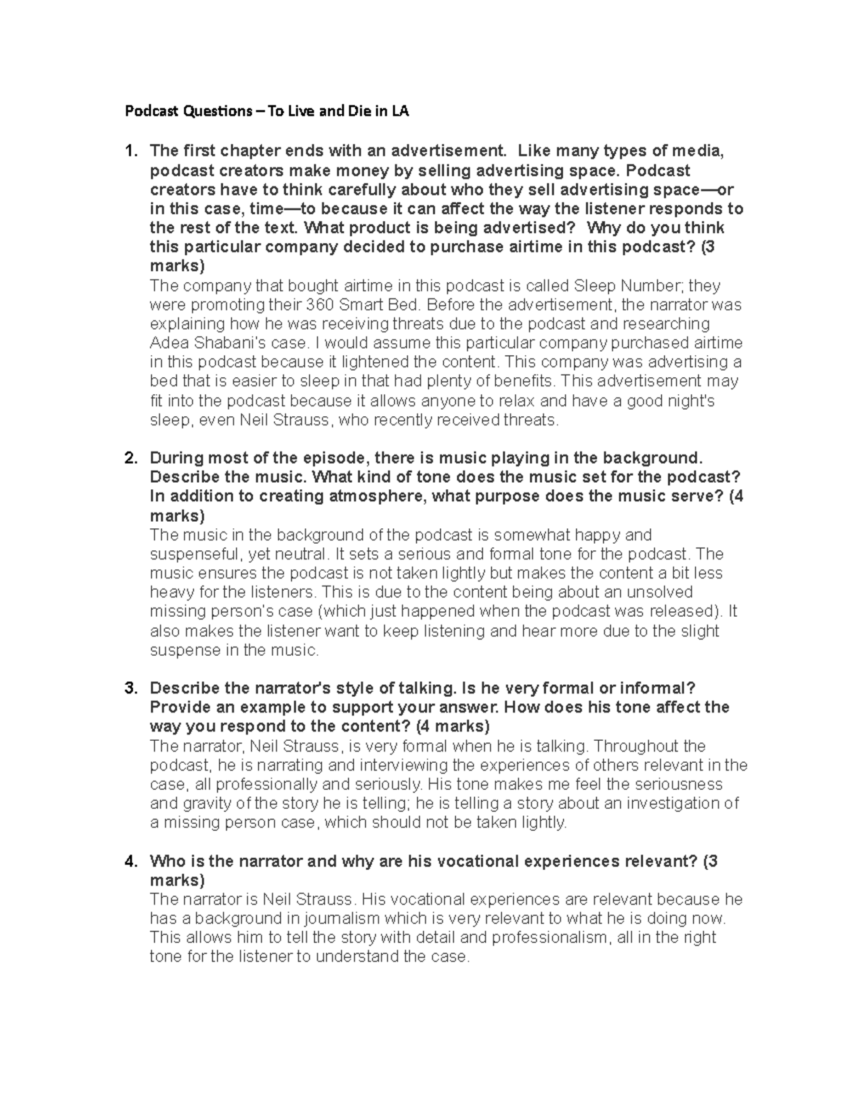 ENG4U-U2A1-Podcast Questions - Podcast Questions – To Live and Die in ...