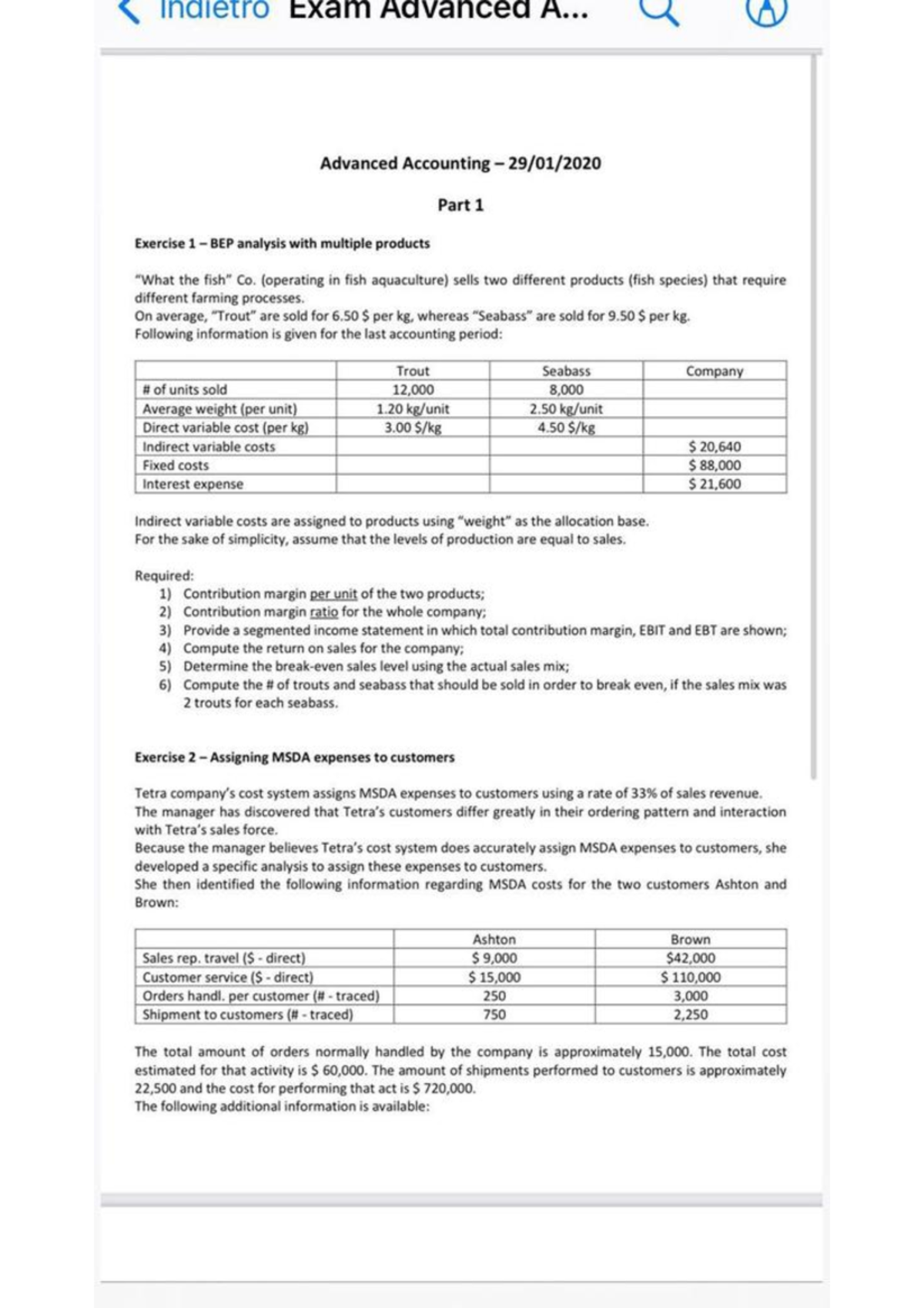 ESAME ADVANCED ACCOUNTING - Advanced accounting - Studocu