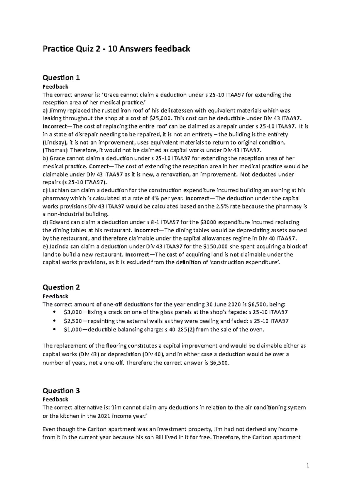 Practice - Quiz 2 Answers - Practice Quiz 2 - 10 Answers feedback ...
