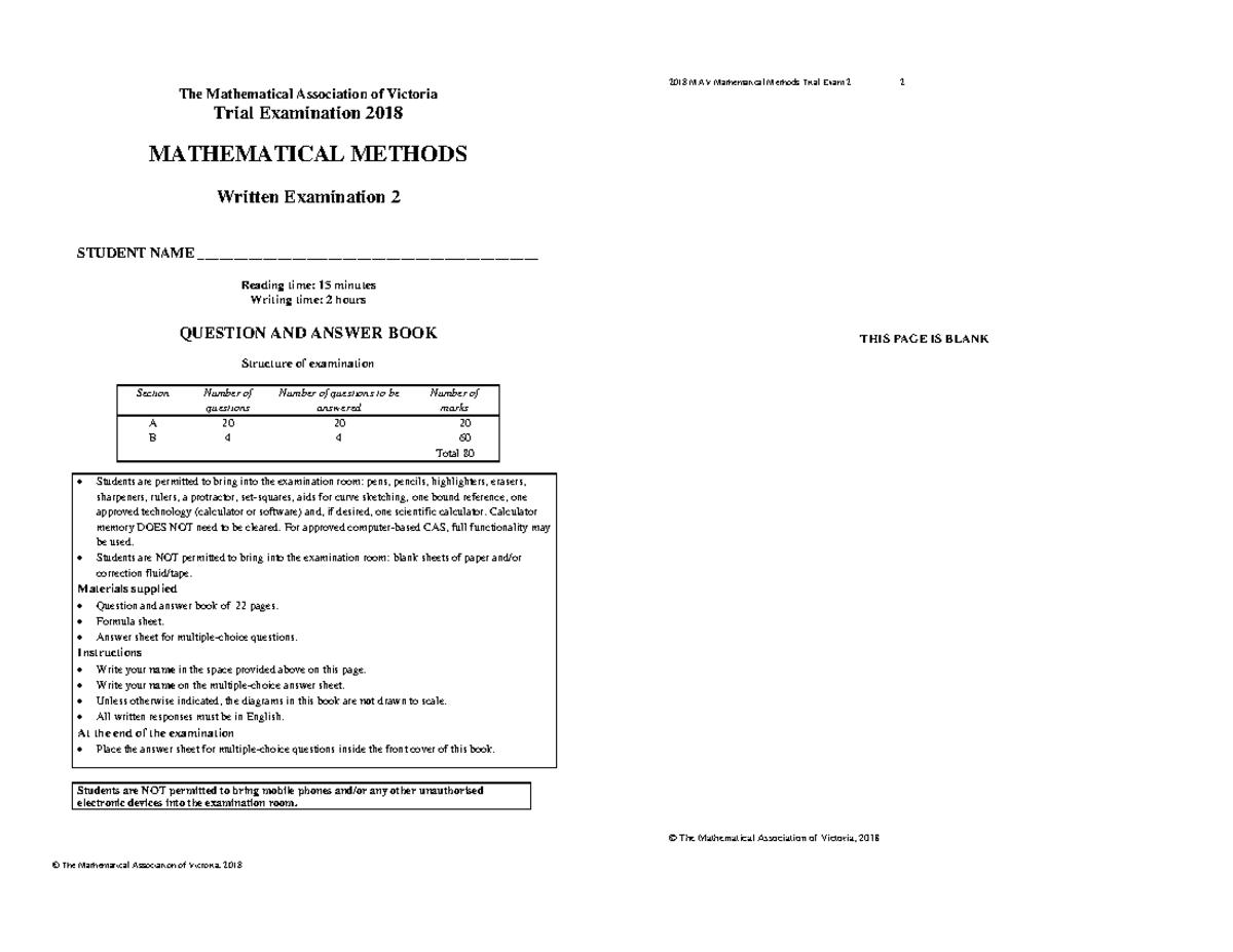 The Mathematical Association of Victoria 2018 - Calculator memory DOES ...