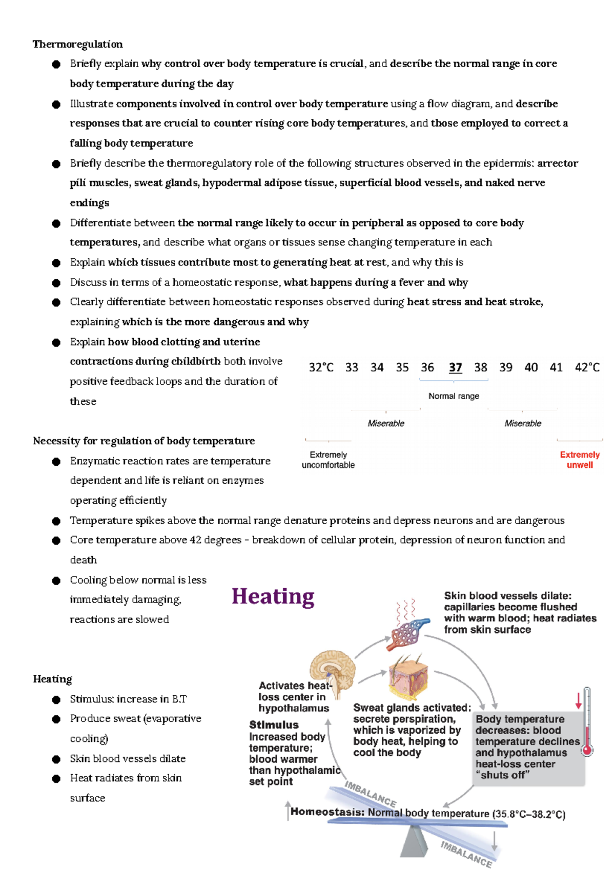 Topic 10b Thermoregulations - Thermoregulation Briefly explain why ...