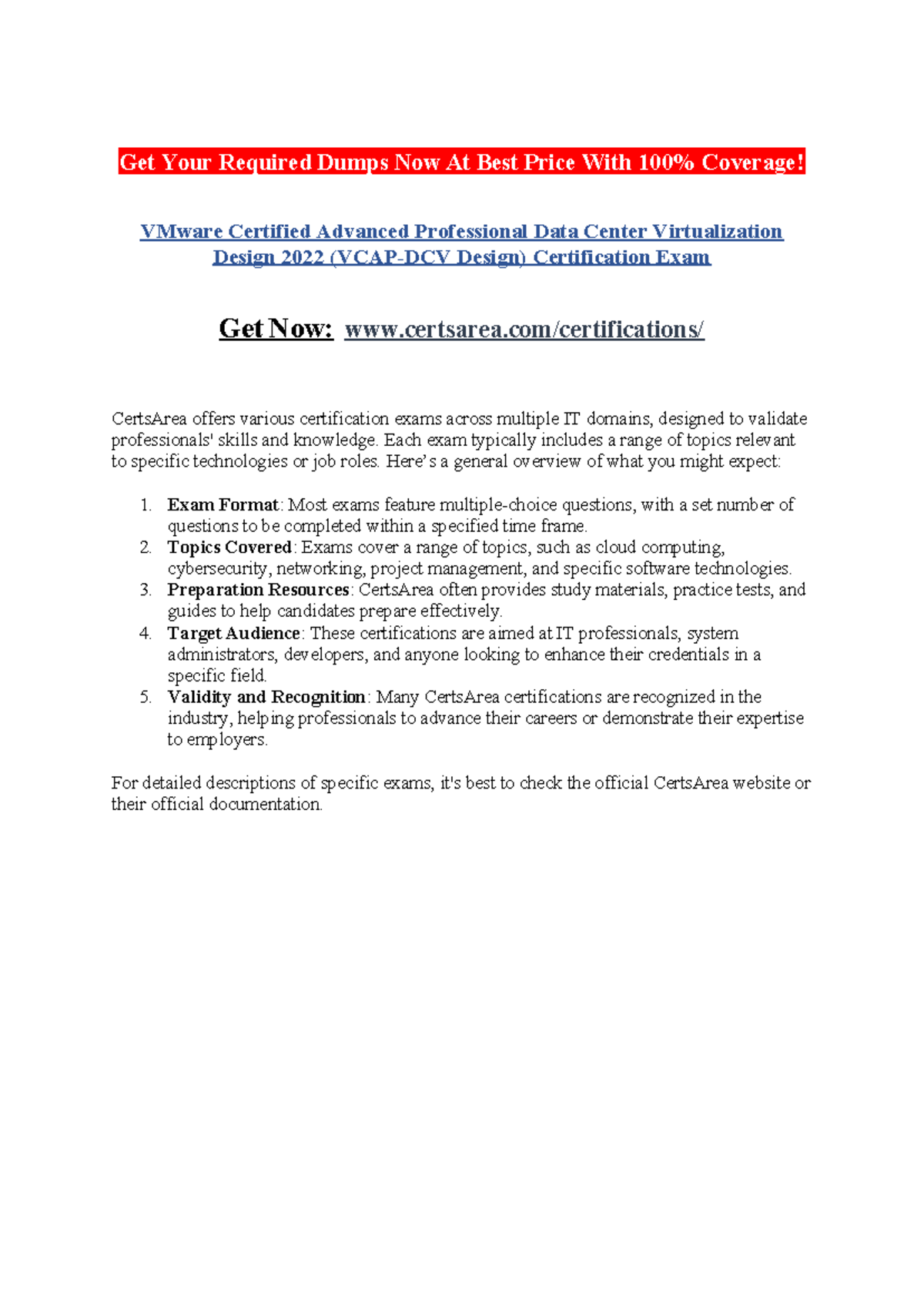 VMware Certified Advanced Professional Data Center Virtualization ...