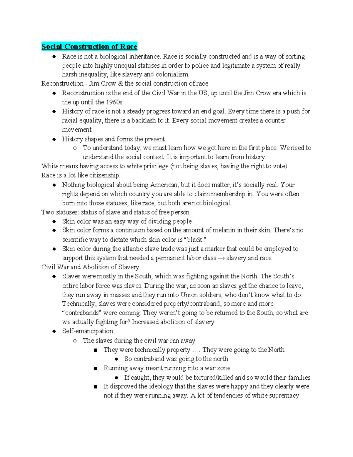 Social Construction of Race - Race is socially constructed and is a way ...