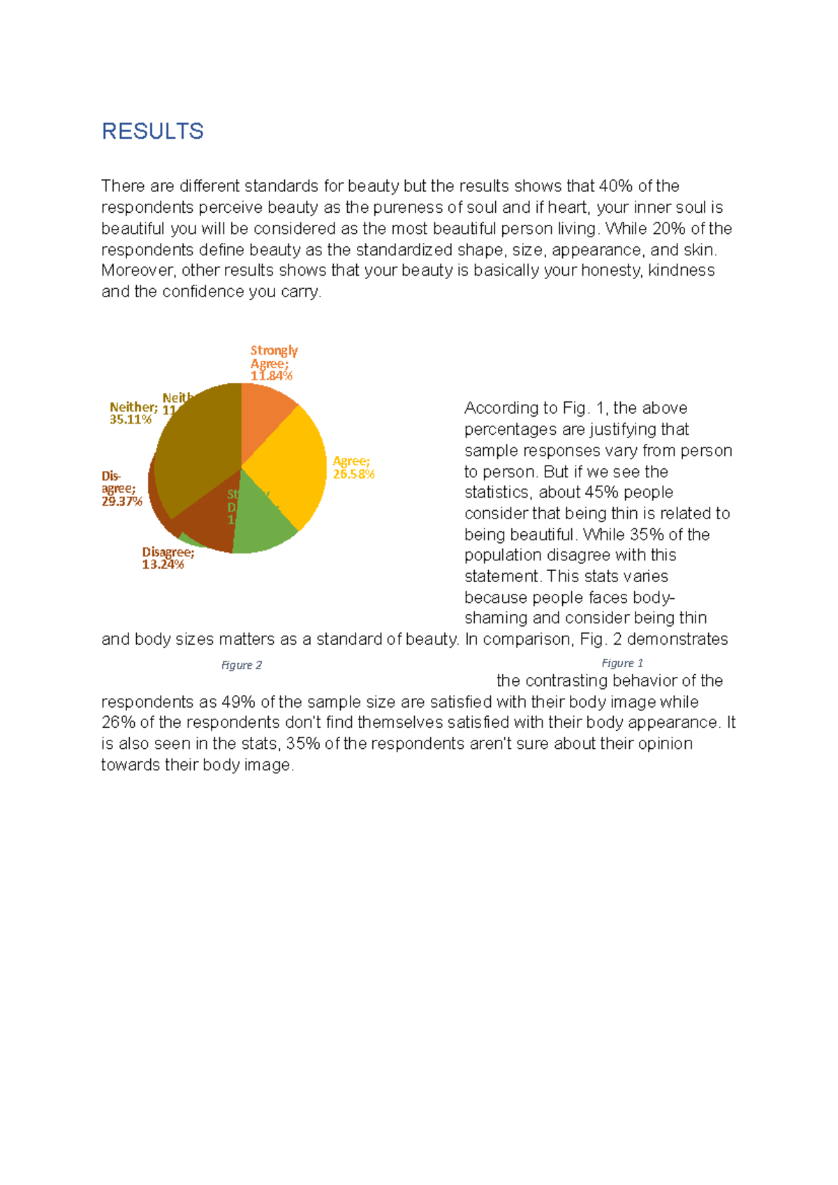 Results - Coursework - RESULTS There are different standards for beauty ...