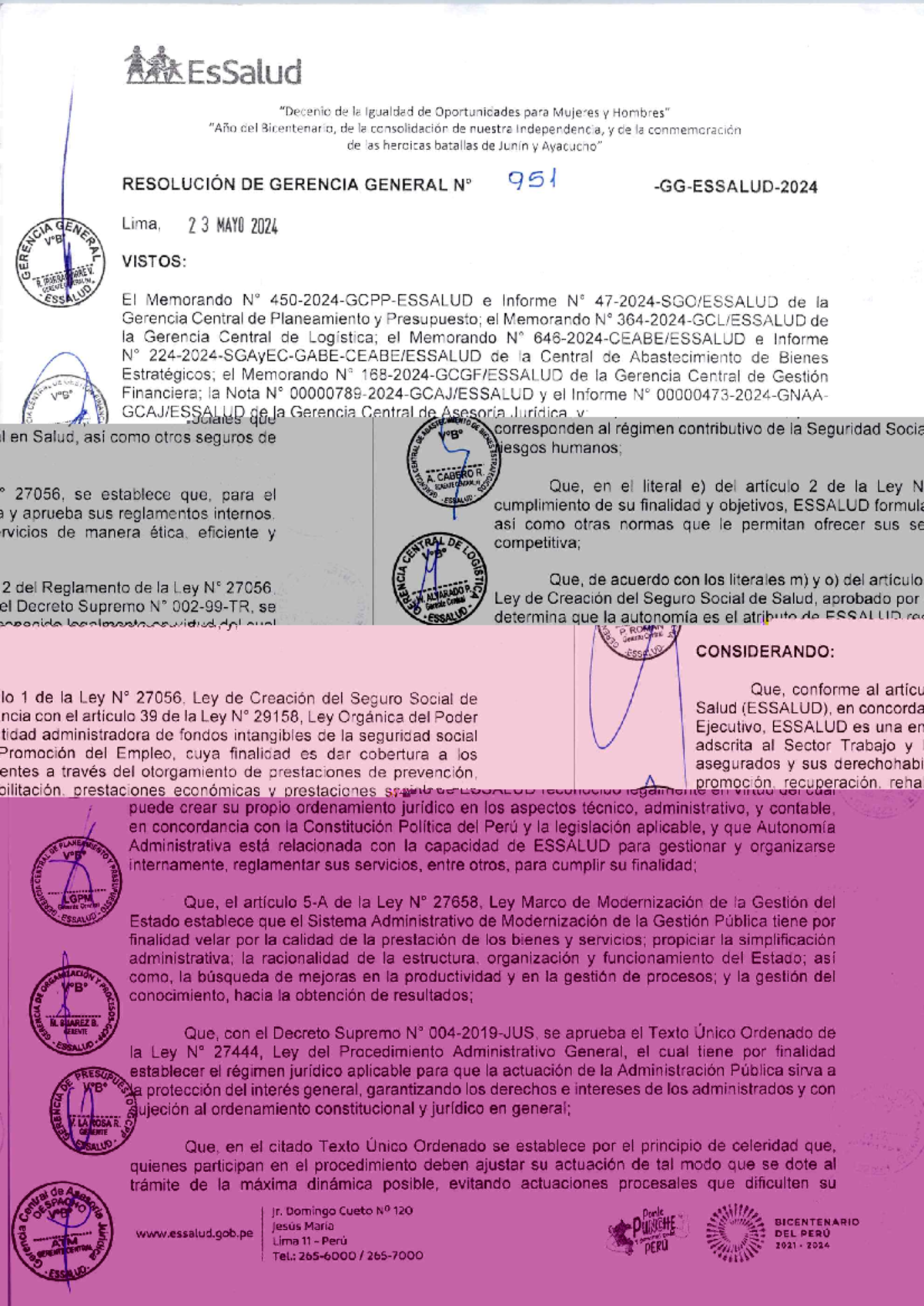 951 GG Essalud 2024 - INFORMACION - ifeEssaLud "Decenio de la lgualdad ...
