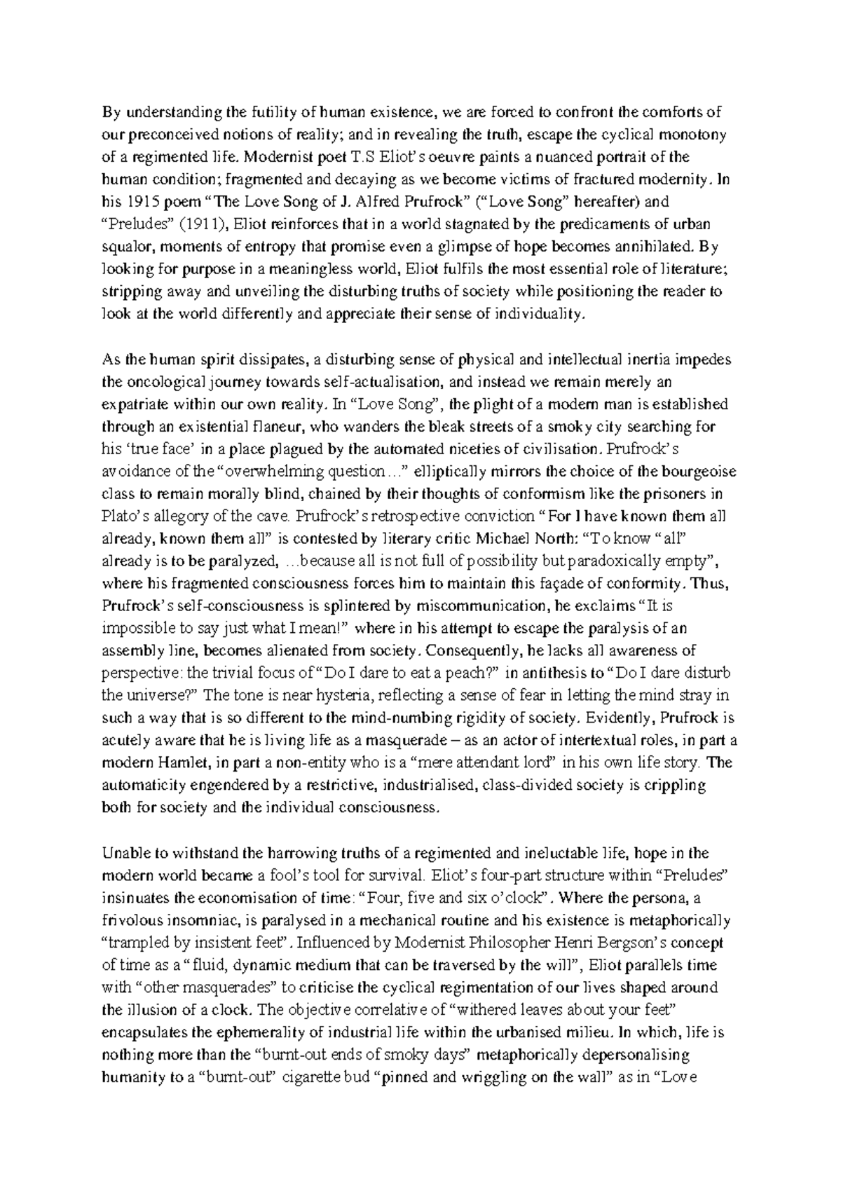 Module B Trial Essay - By understanding the futility of human existence ...