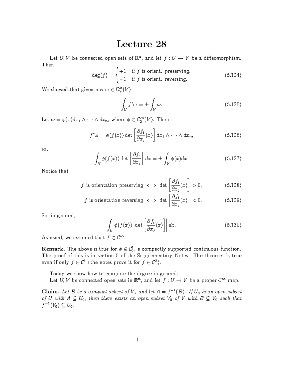 Mathematical Analysis-Lecture 28 - ( Z Z Z Z Z Lecture 28 LetU, V - Studocu