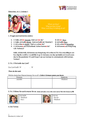 GERM 2020 So gut o u - Germ - GERM 2020 So gut! 1 So klingt es! a So ...