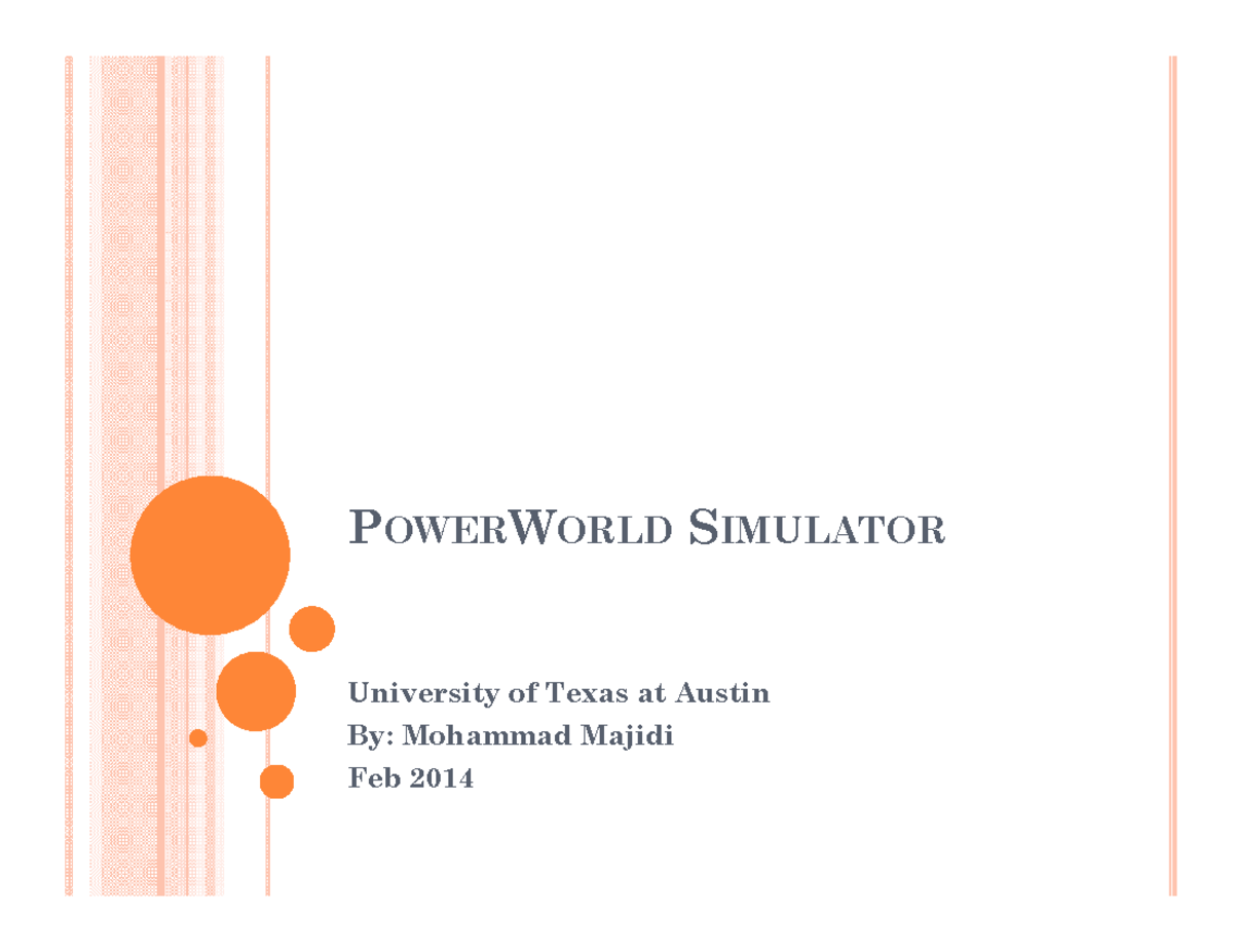 03-Contingency OPF Scopf - POWERWORLD SIMULATOR University of Texas at Austin By: Mohammad ...