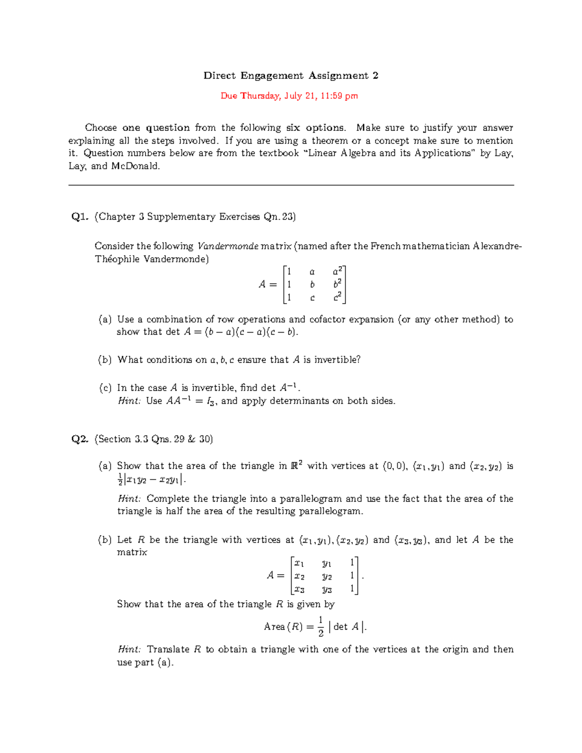 DE2-1 - Direct Engagement Assignment 2 - Direct Engagement Assignment 2 ...