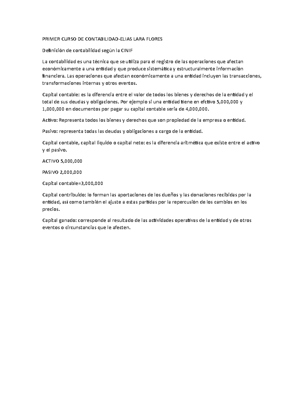 Primer Curso DE Contabilidad - PRIMER CURSO DE CONTABILIDAD-ELIAS LARA ...