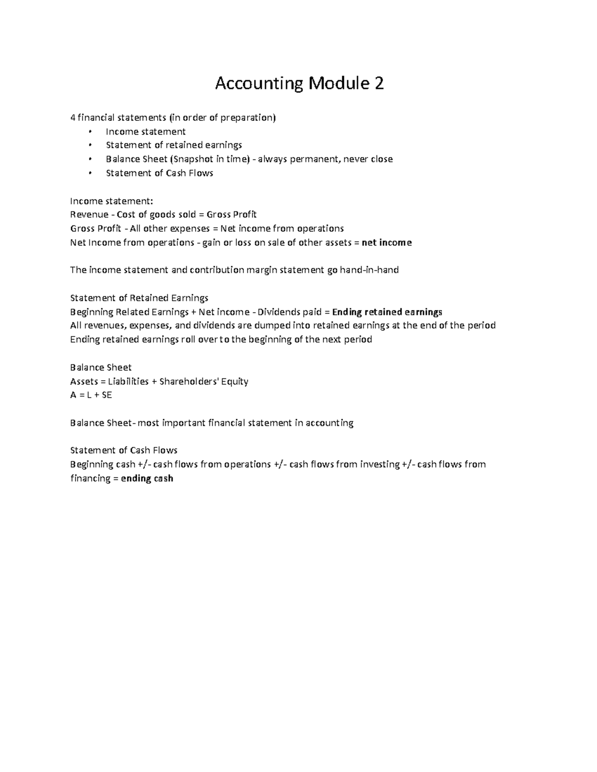 Accounting Module 2 at Indiana University - Accounting Module 2 4 ...