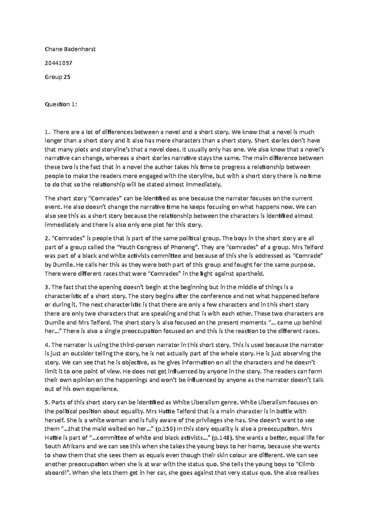 Week 5 Answers - eng 120 practical examples - Chane Badenhorst 20441097 ...