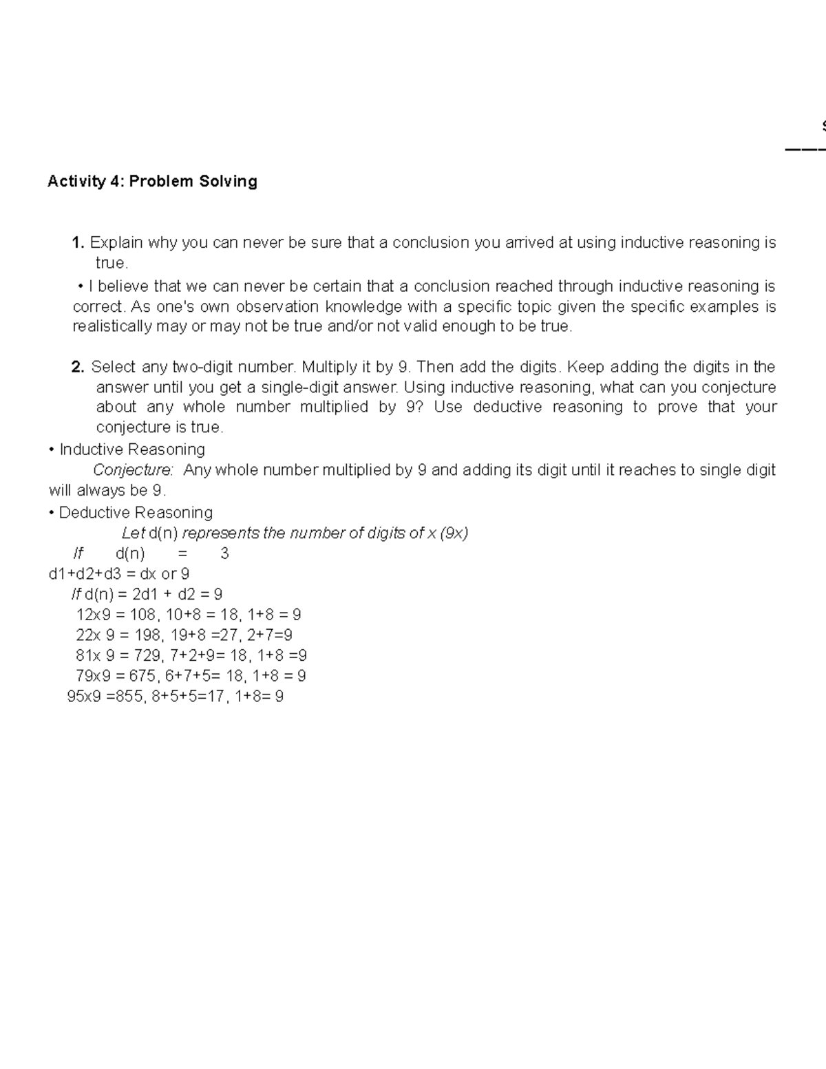 Deductive & Inductive Reasoning - Mathematics in the Modern World - PUP - Studocu