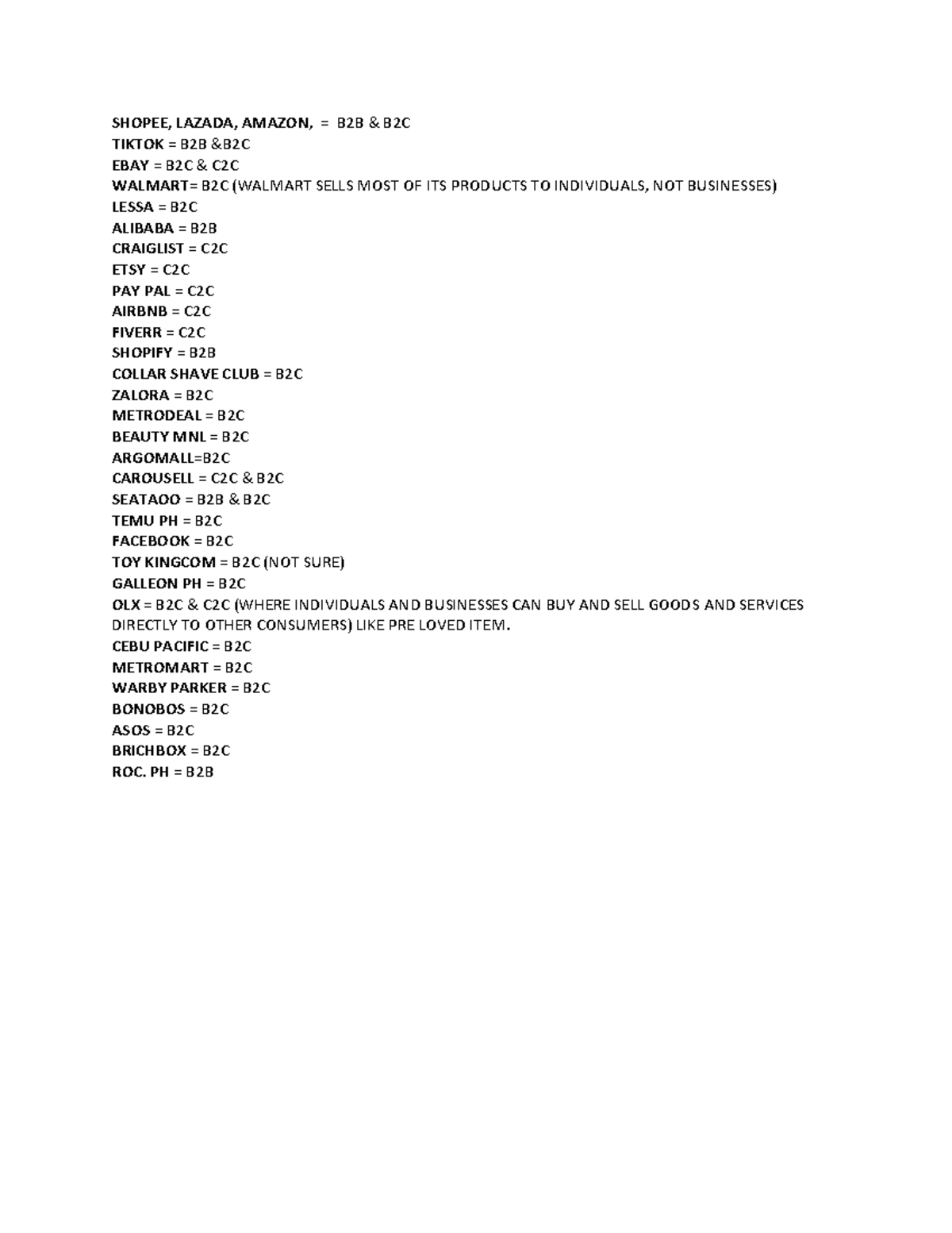 business method B2B, B2C , C2C - SHOPEE, LAZADA, AMAZON, = B2B & B2C ...