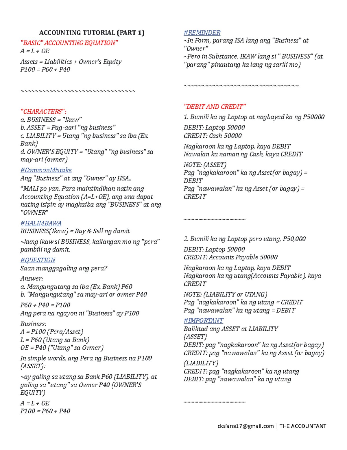 Cksian-Accounting-Tutorialpt 1 - ACCOUNTING TUTORIAL (PART 1) "BASIC ...