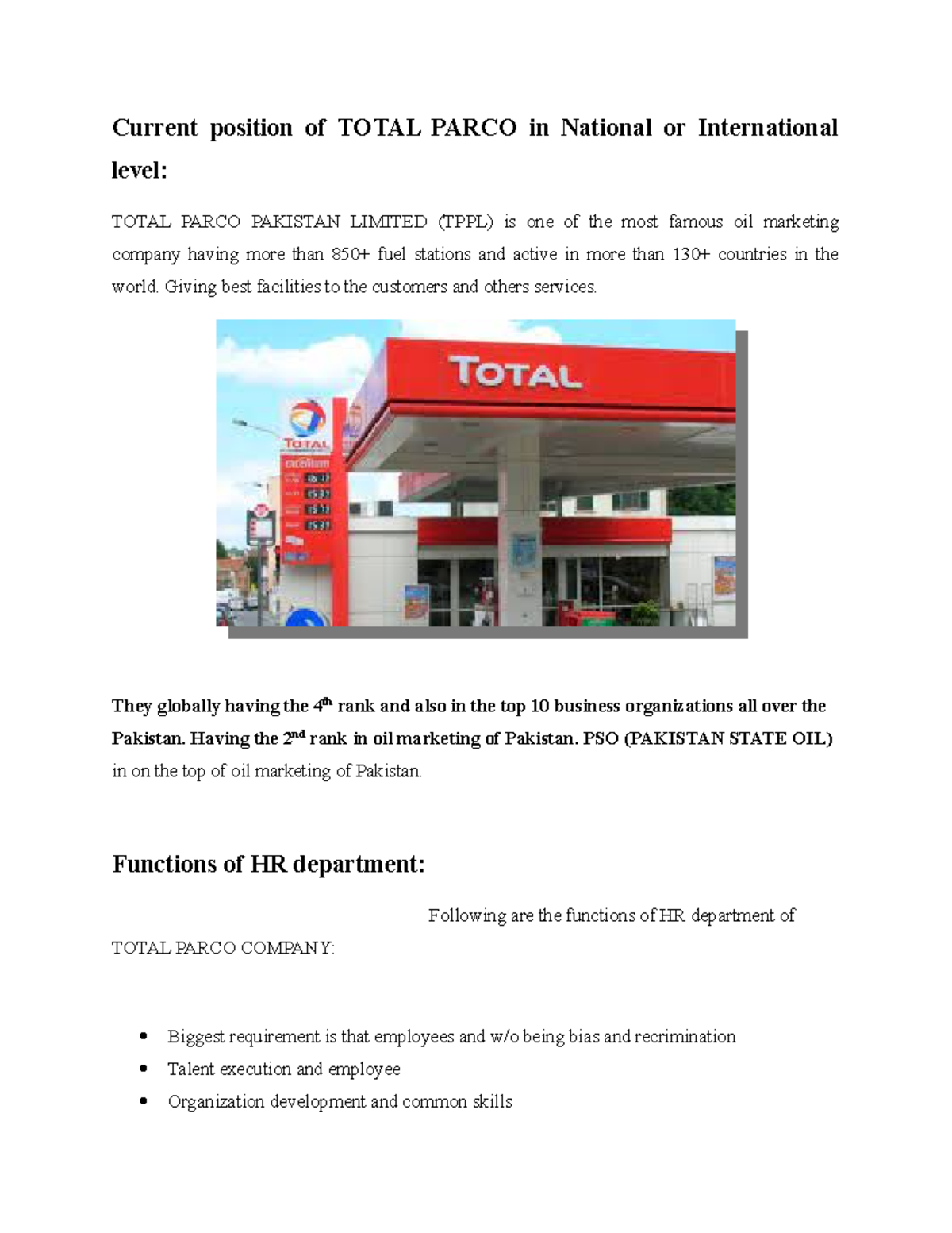 Cuurent Positon ok - CM - Current position of TOTAL PARCO in National ...
