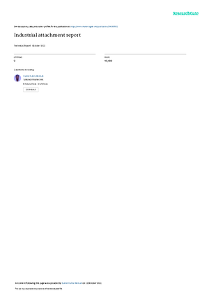 Sample Industrial Attachment Report free - Report on Industrial ...