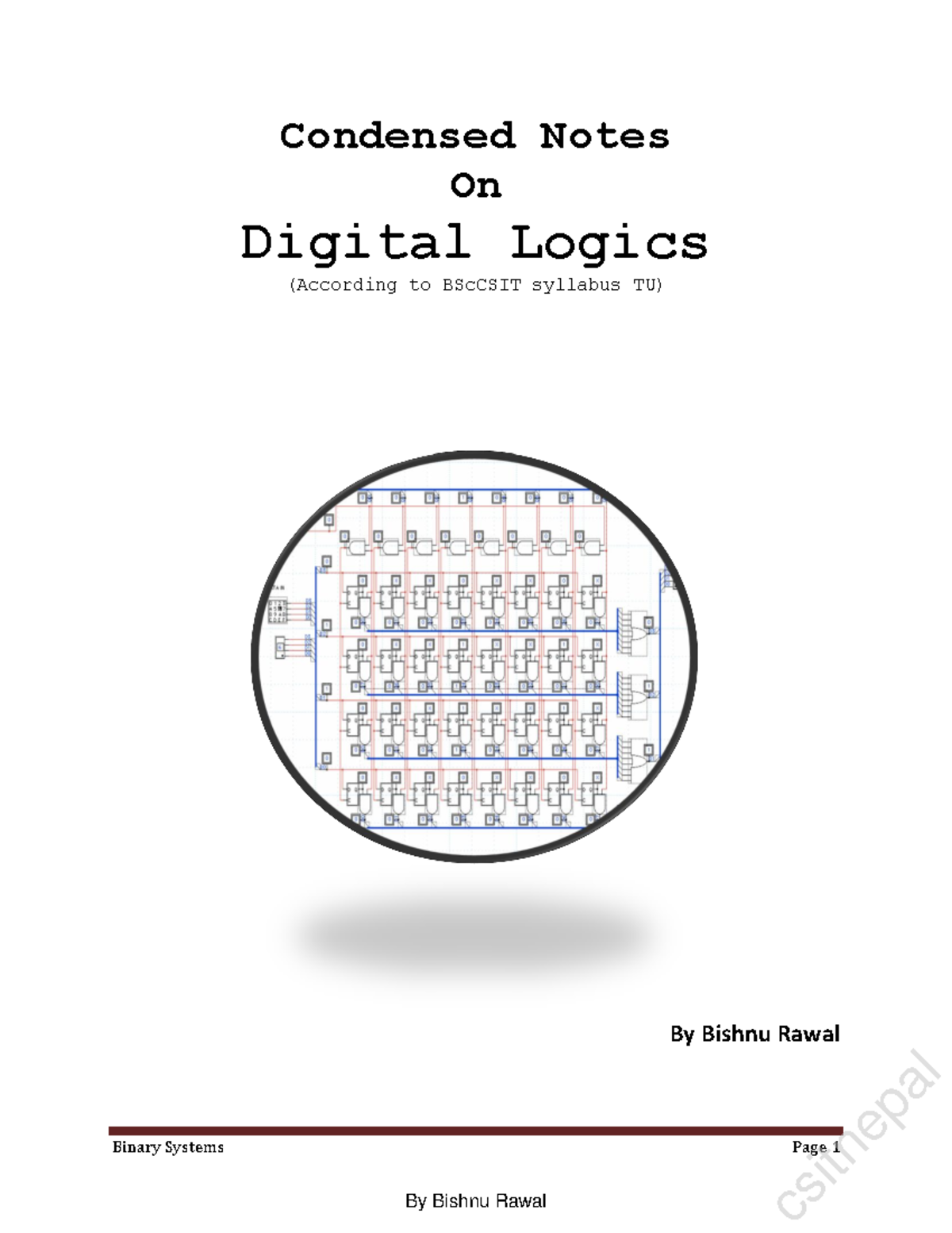 Dl100 - A brief note on Digital Logic subject of Bsc. Csit first ...