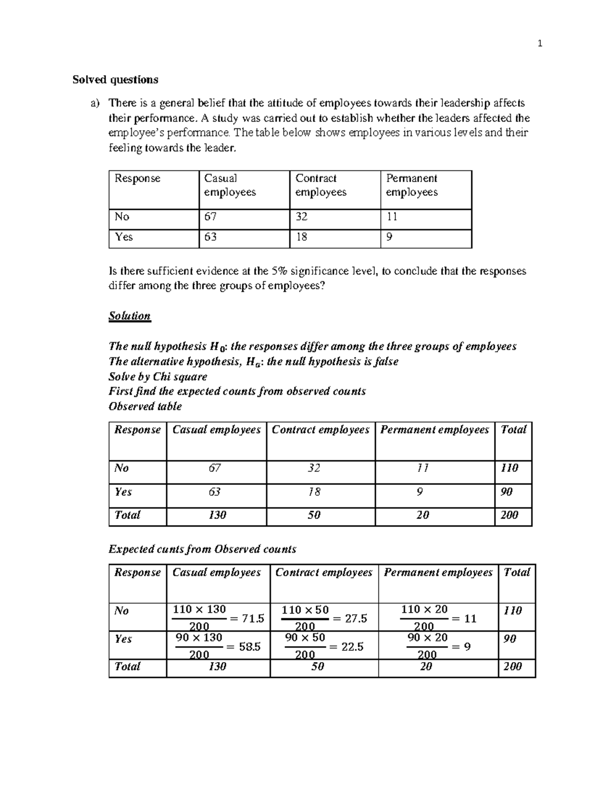 BMS 840 Quantitive Techniques First Semester Examination 2015 part a ...