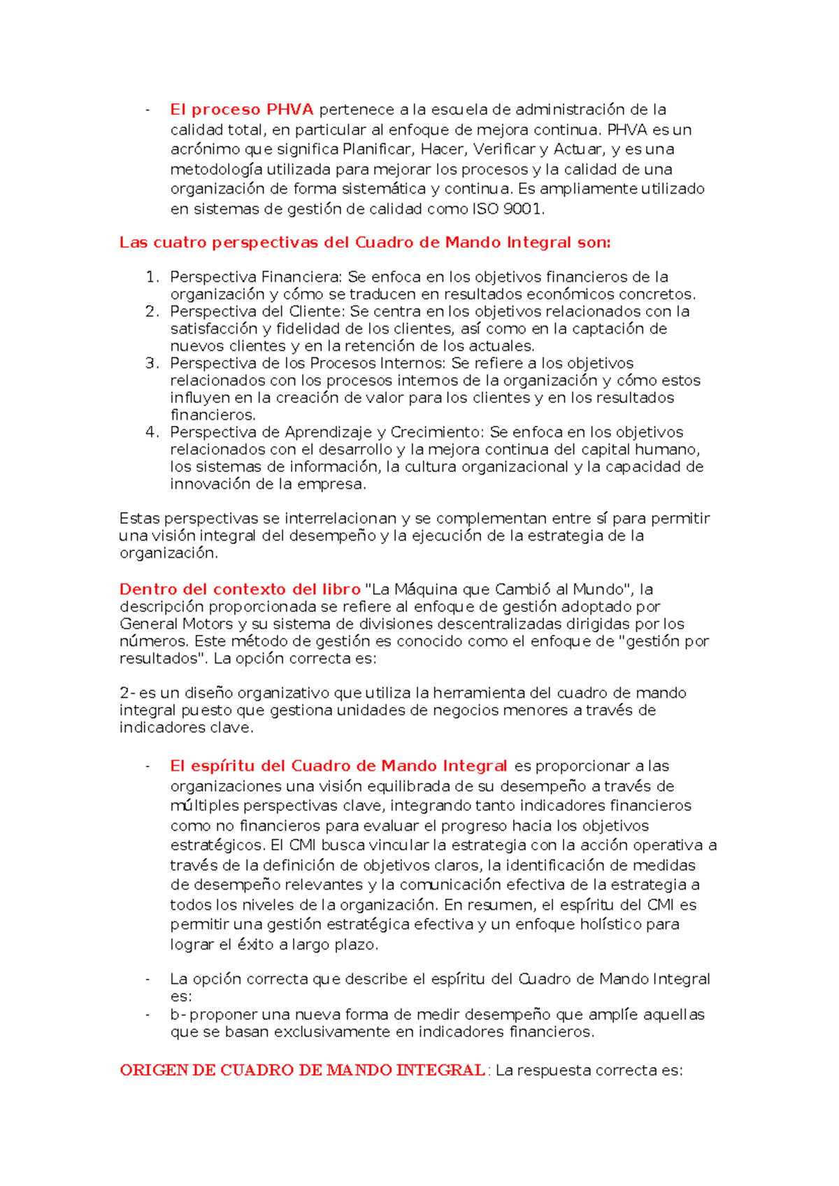 TPO2 - apuntes para tpo 2. - El proceso PHVA pertenece a la escuela de ...