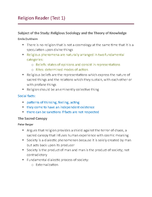 Religion Matters Unit 1 - Religion Matters (Test 1) Chapter 1: Why ...