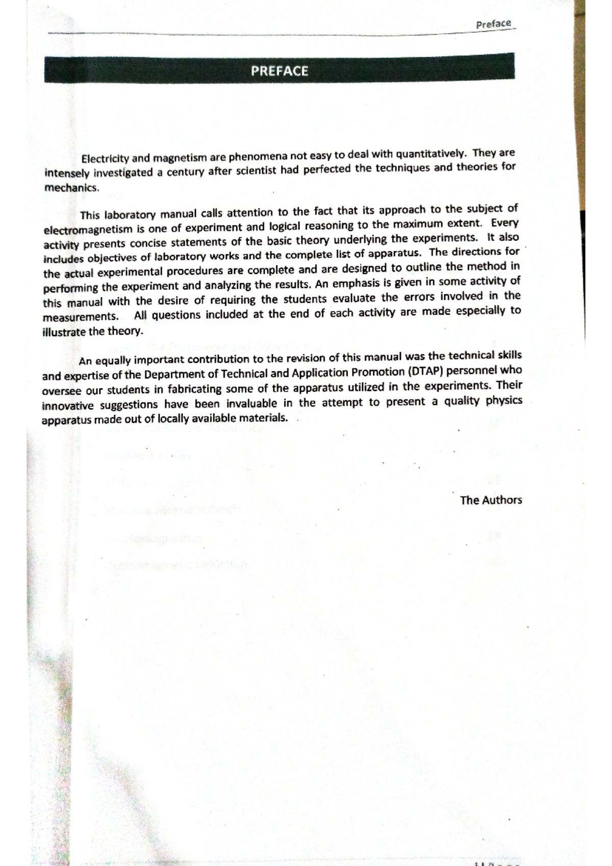 Electromag LAB - laboratory activities - Preface PREFACE Electricity ...